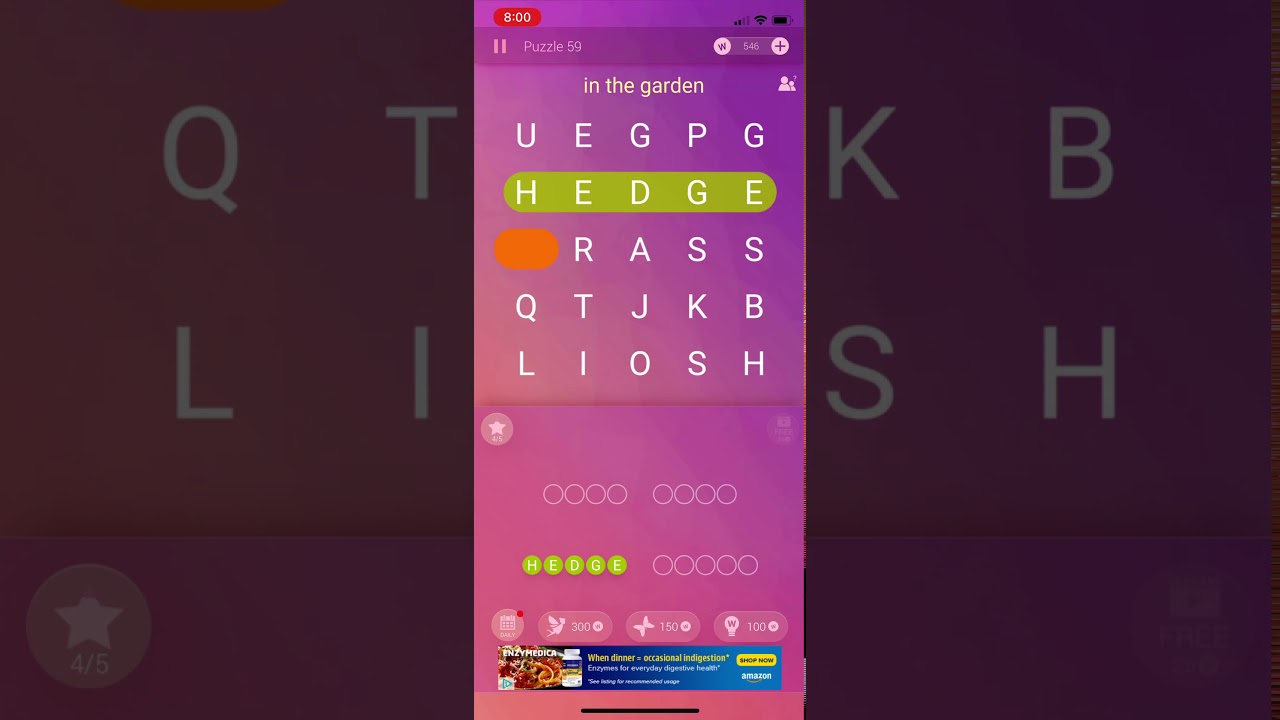 Word Search Pro | Shellfish | in the garden