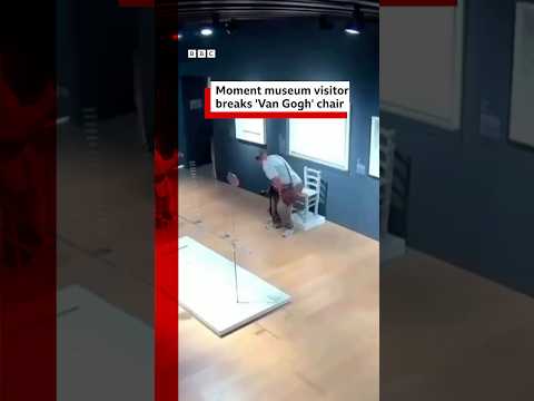 Man breaks crystal-covered 'Van Gogh' chair in museum. #Italy #Art #BBCNews