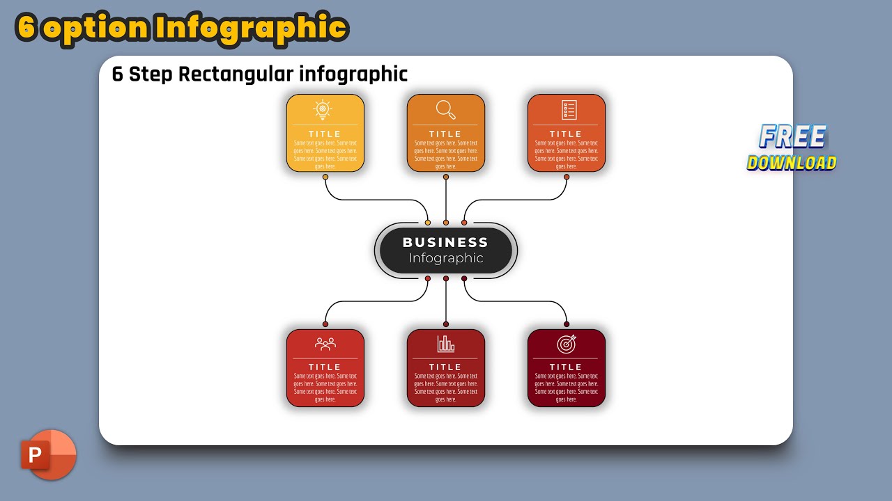 78.PowerPoint Design-6 Step Rectangular infographic Slide | Office 365 | Free download