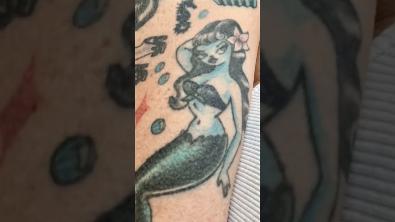 Vintage style pinup tattoos of my art 💗 #shorts