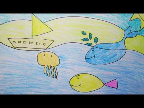 Easy Drawing for Kids - Cartoon Sea Life Creatures