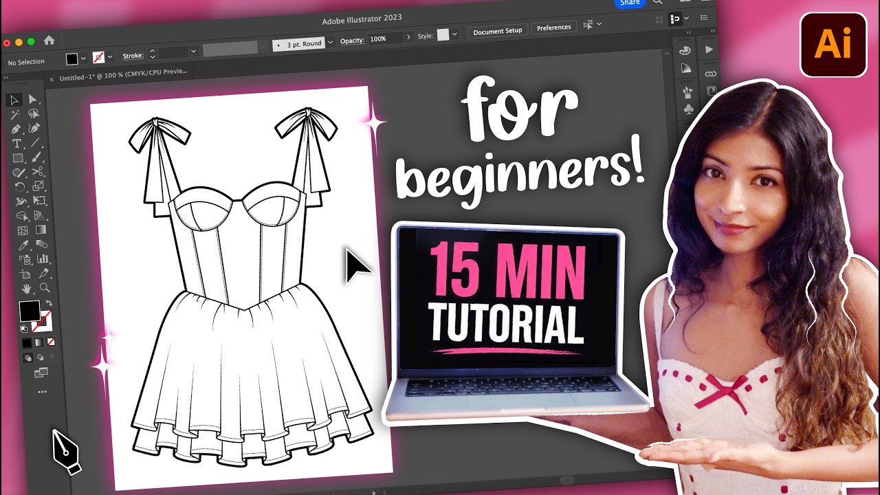 The basics of Adobe Illustrator, for Fashion Designers l Beginners tutorial.