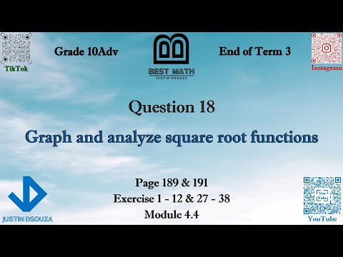 Graph and analyze square root functions | Q18 P2 | 10A | EoT3 |