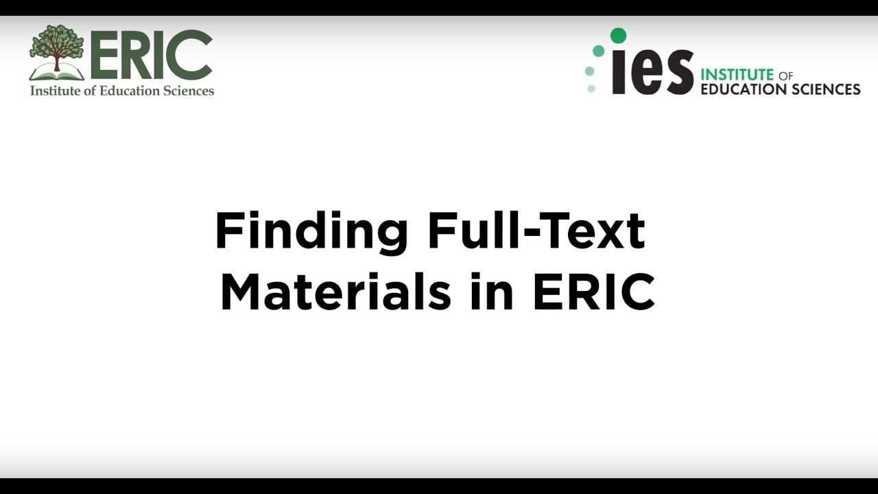 Finding Full-Text Materials in ERIC
