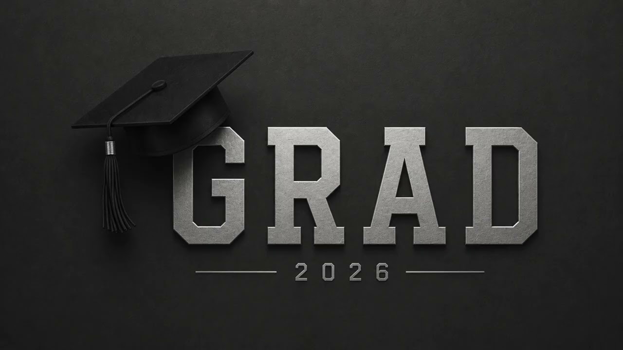 Charcoal & Silver Grad 2026 Wallpaper for TV 🎓 | Modern Graduation Ambiance (2 Hours)