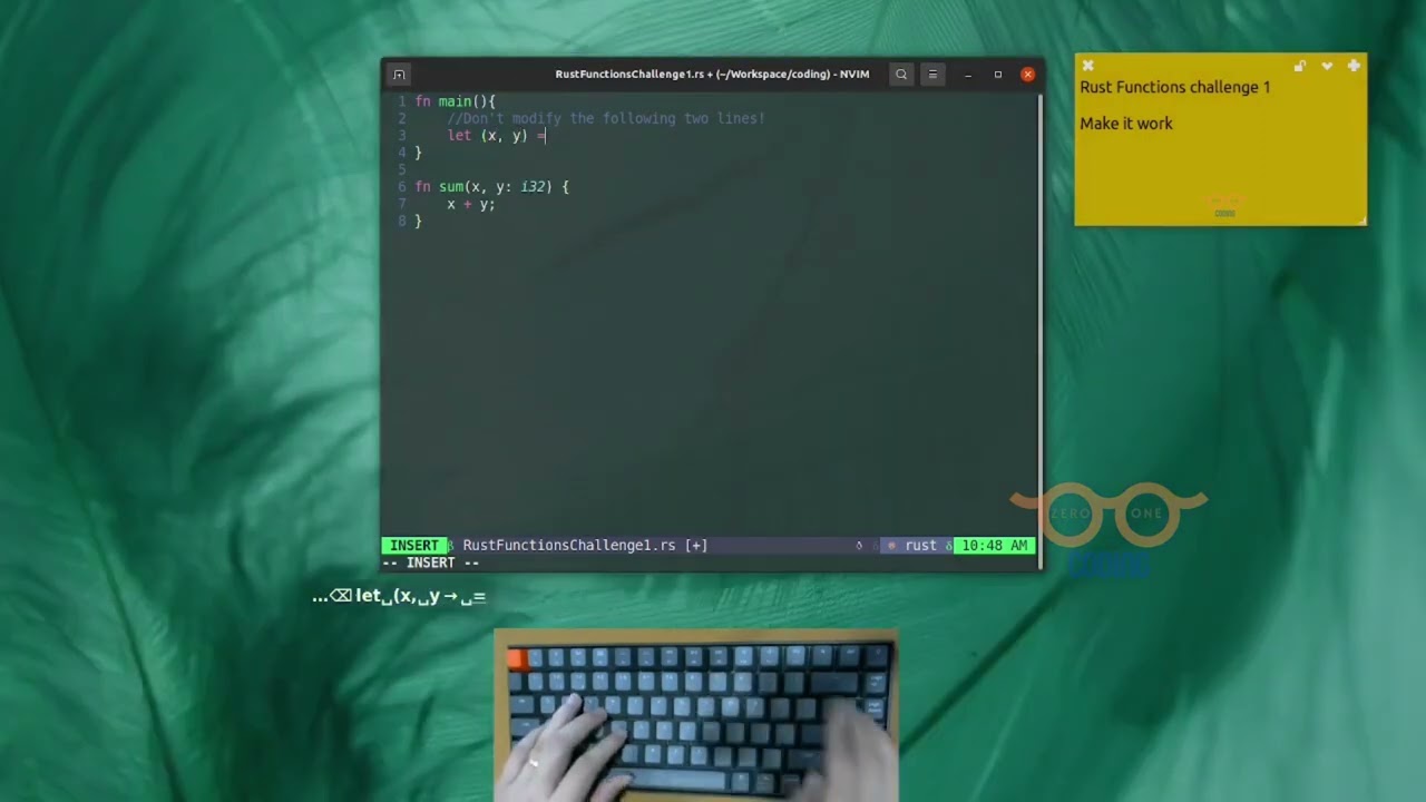 Learning Rust Programming -  Functions - Challenge 1 | ASMR Coding