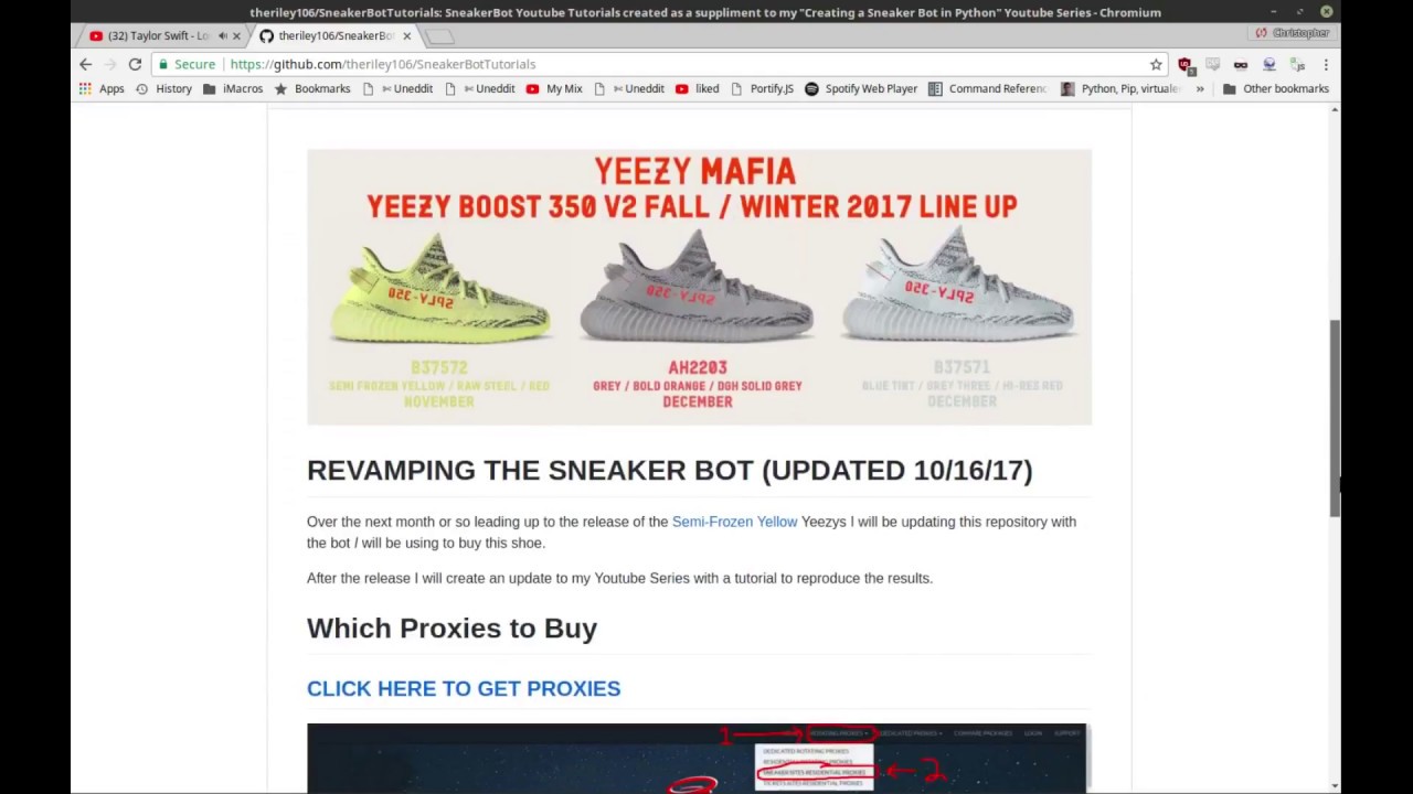 Creating a Sneaker Bot in Python - Running the new Bot from Github