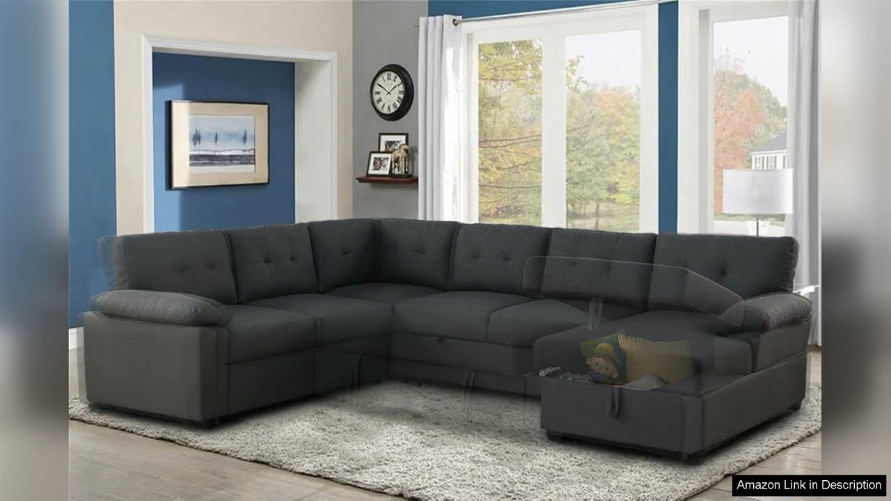 Sectional Sleeper Sofa with Pull Out Couch Bed U Shaped Sleeper Couch Review