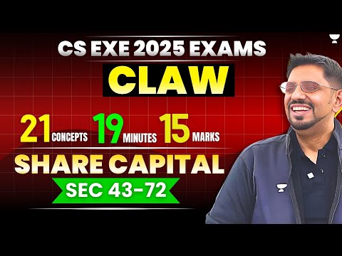 REVISE SHARE CAPITAL IN 19 MINS | CS EXE COMPANY LAW SEC 43-72