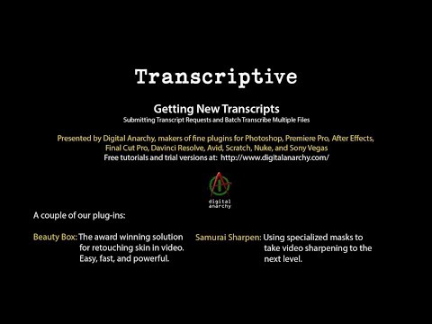 [OBSOLETE -- see description for new video]  Requesting New Transcripts in Transcriptive