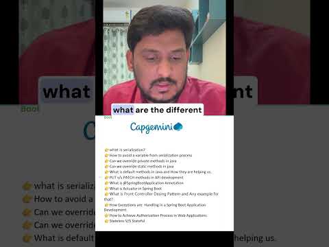 Capgemini | Rejected | Java Spring Boot Interview | Level 1 | 3 Years
