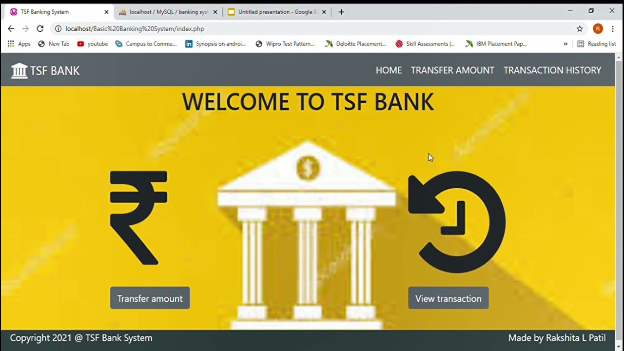 Basic Banking System using PHP and Mysql. #GRIPAPRIL21.