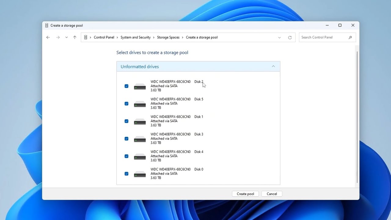 RAID in Windows? How to a Create Storage Pool
