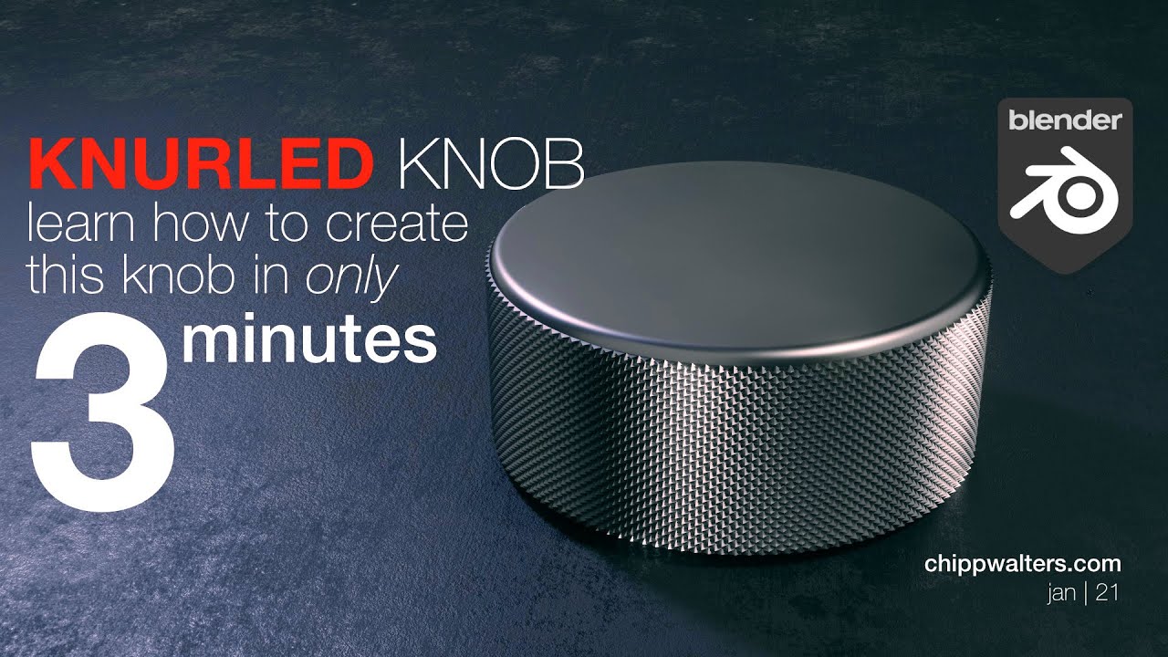 Created a Knurled Knob in only 3 Minutes in Blender
