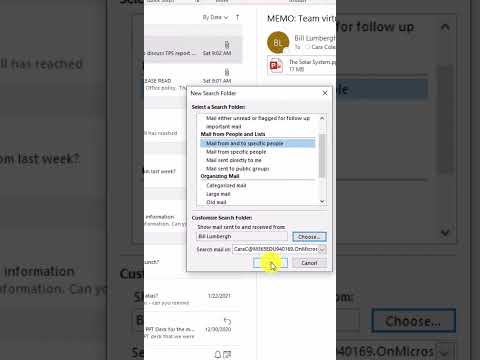 How to use Outlook Search Folders