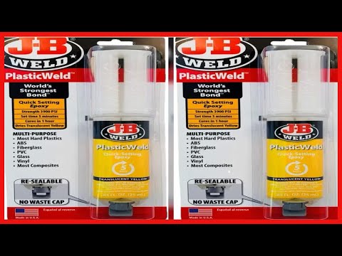 J-B Weld 50132 PlasticWeld Quick-Setting Epoxy Syringe - Translucent Yellow - 25 ml