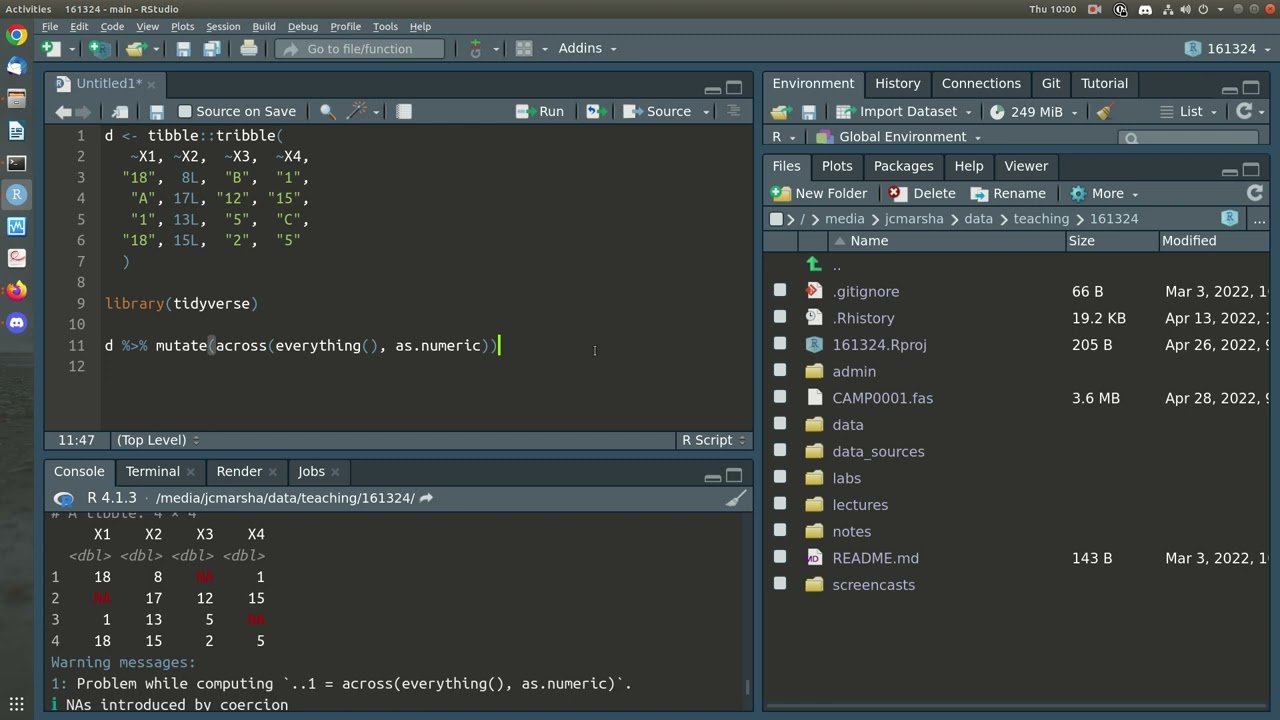 161.324 Data Mining: Using datapasta to paste a table into RStudio