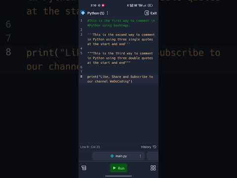These are the three ways to comment in Python Code. Simple Python code