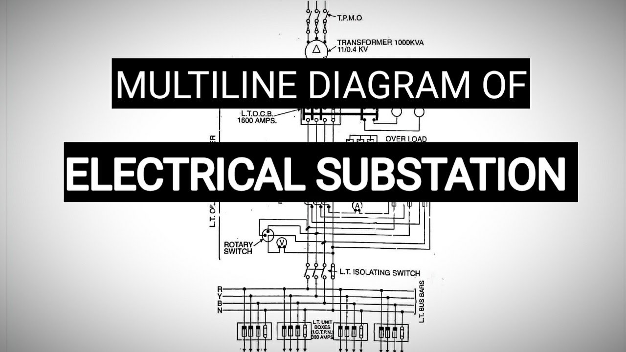 Multi line diagram of electrical substation