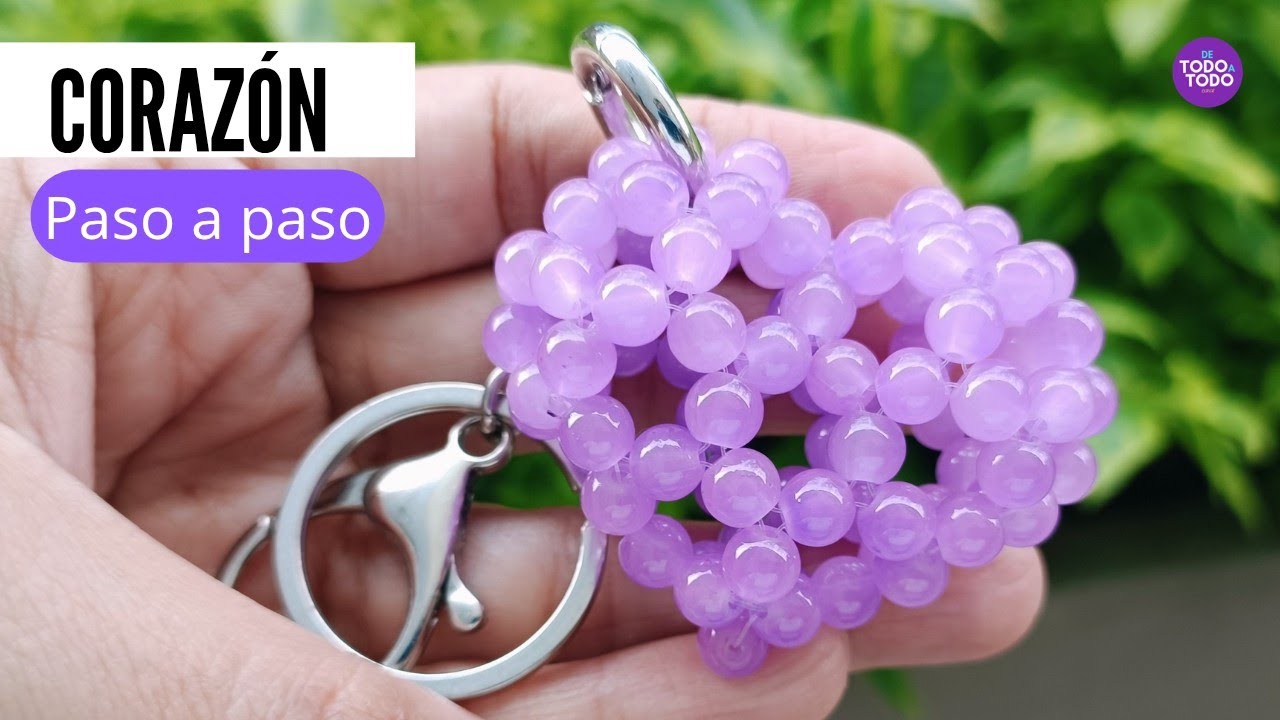 3D Beaded Heart 💜How to make a heart keychain? 🌹Idea for Mother's Day