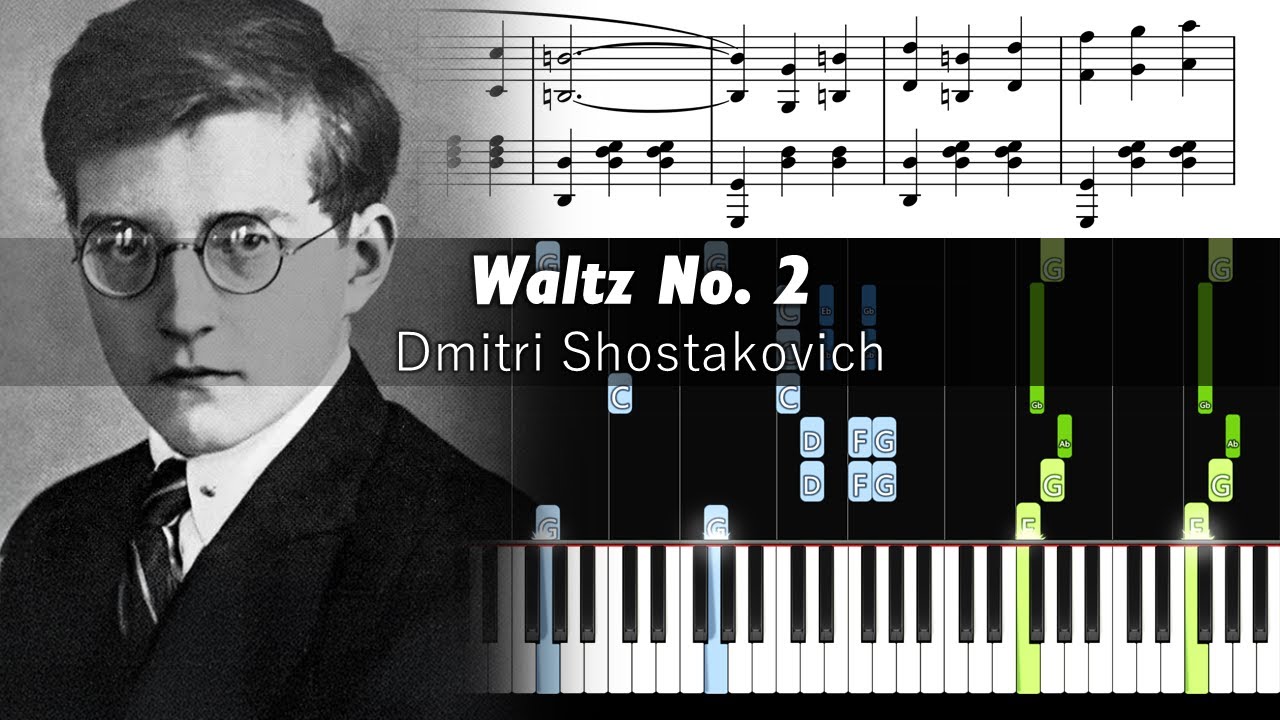 Shostakovich - Waltz No. 2 - Piano Tutorial with Sheet Music