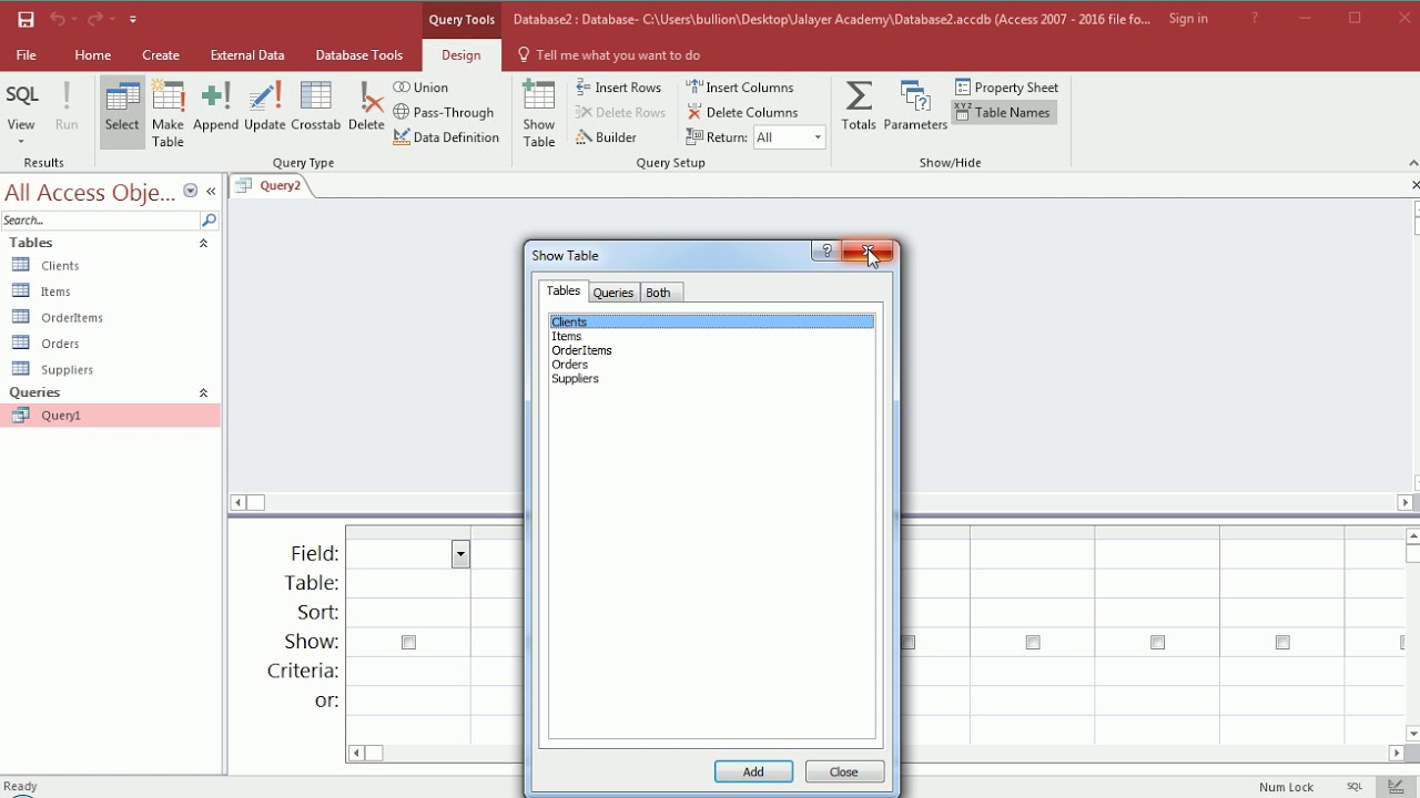 SQL course - SQL-view in Microsoft Access (lesson 2)