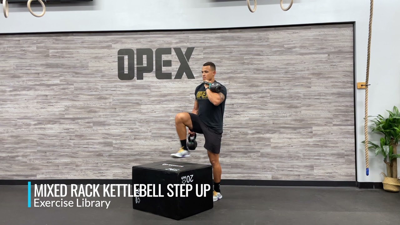 Mixed Rack Kettlebell Step-Up