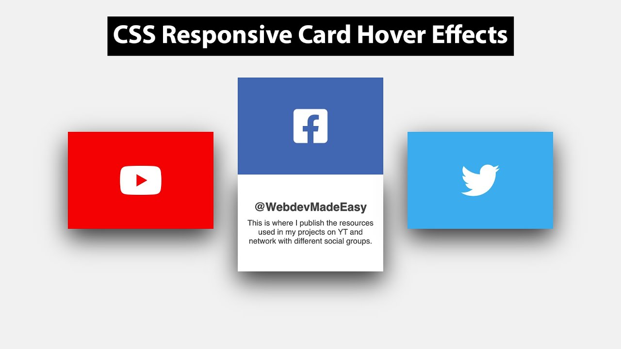 CSS Responsive Card Hover Effects | Html and CSS
