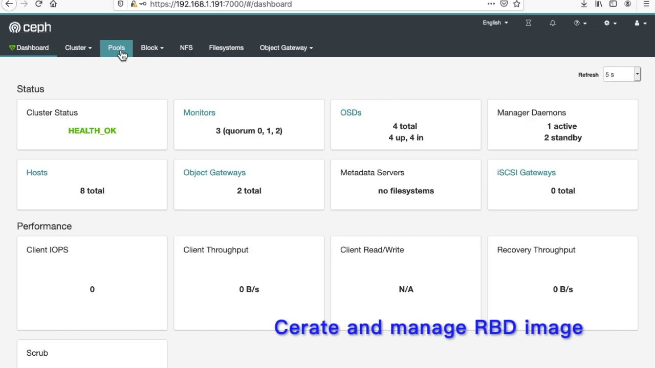 Create and Manage RBD Images with Ceph Dashboard