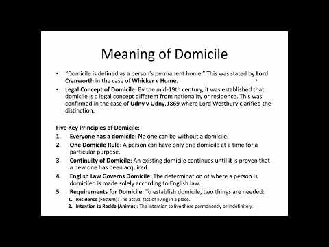 Unit 4 DOMICILE, NATIONALITY AND HABITUAL RESIDENCE