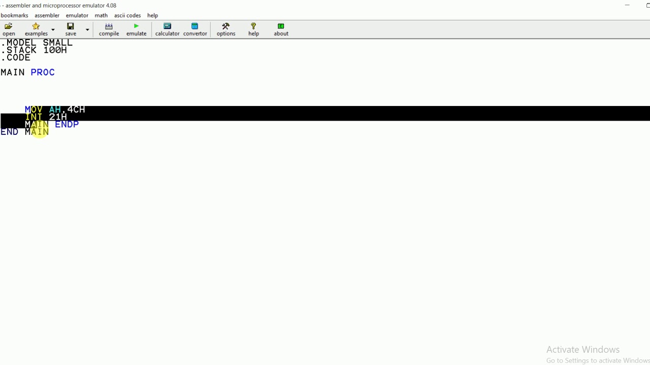 EMU8086 TUTORIAL 1 - GETTING STARTED