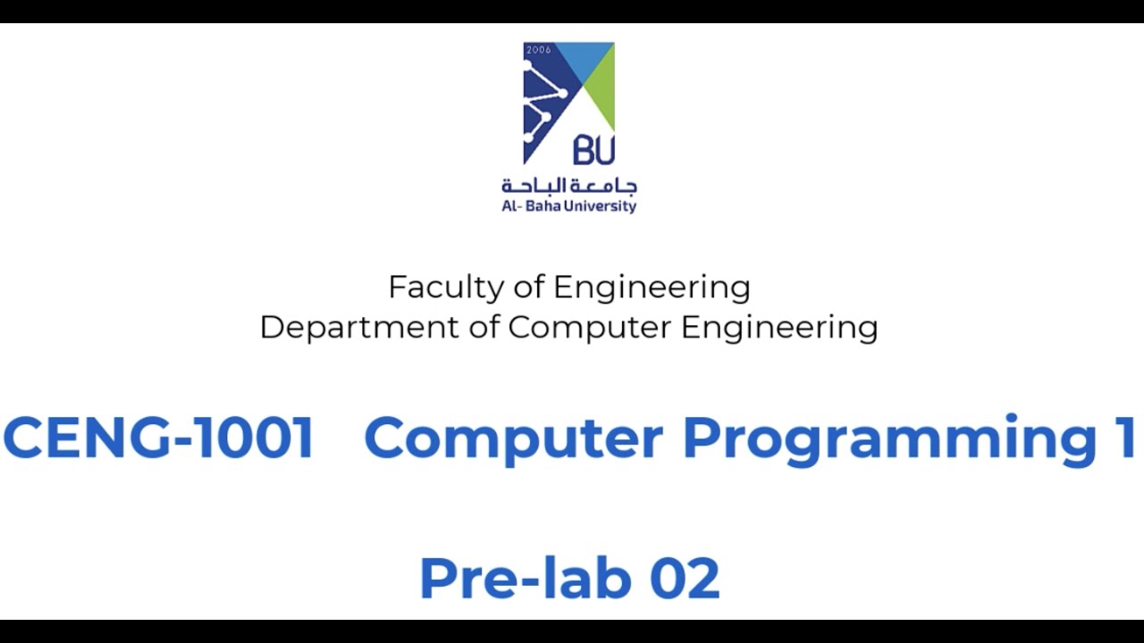 Computer Programming 1 - Pre-Lab 02