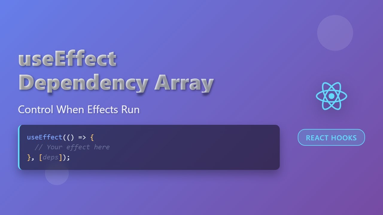 React useEffect Dependency Array Explained for Beginners