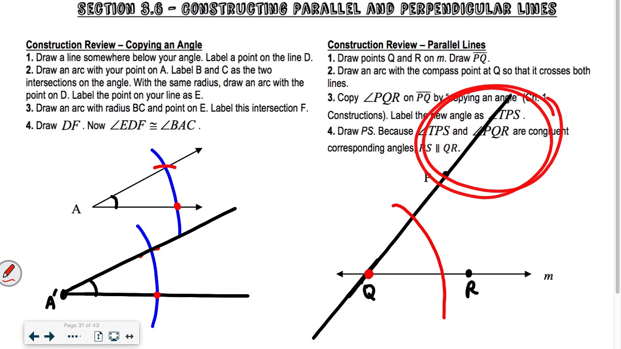 Section 3.6 Geometry: Constructing Parallel and Perpendicular Lines
