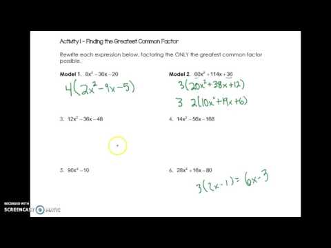 Section 51 - Factoring with GCF