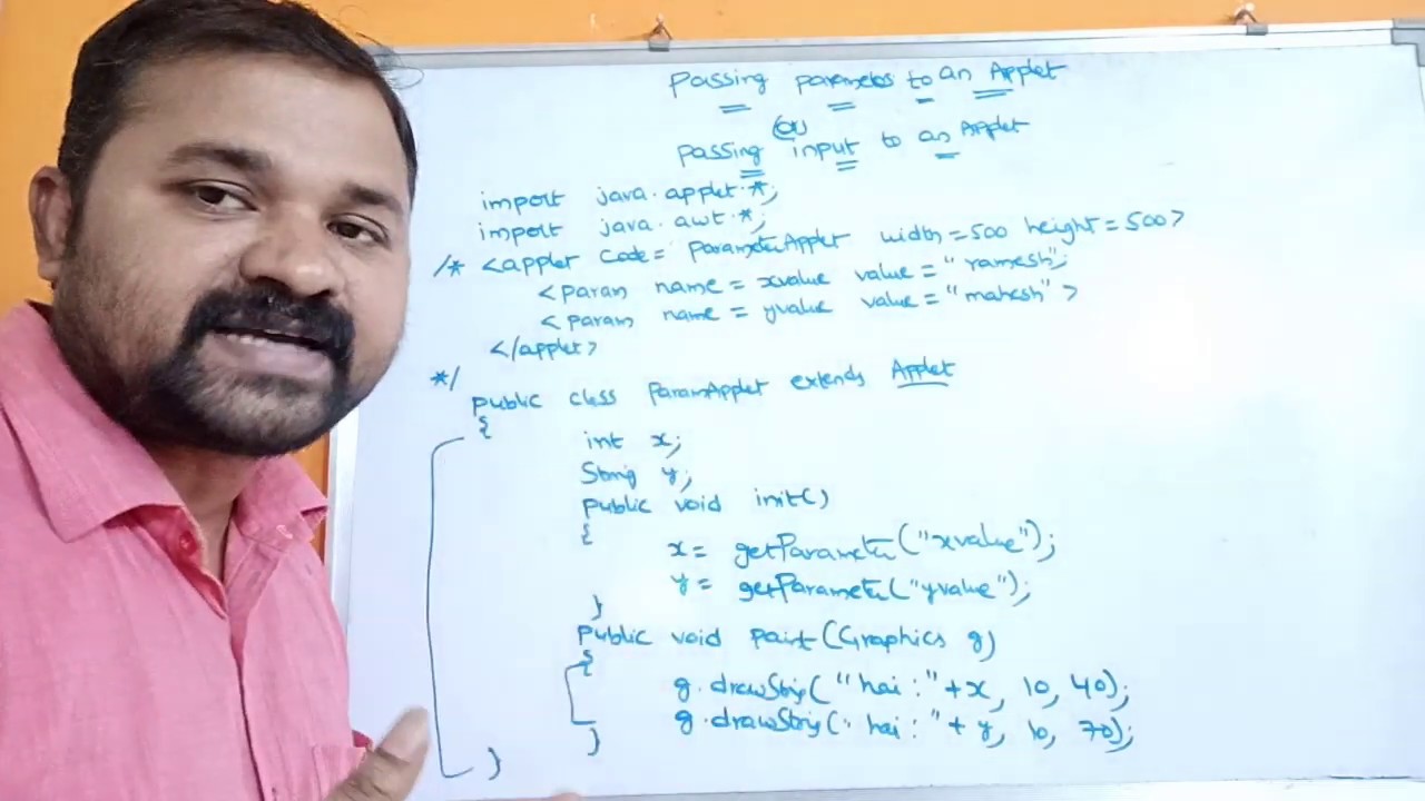 Passing Parameters to an Applet || Passing inputs to an Applet ||  Parameter passing to Applet java