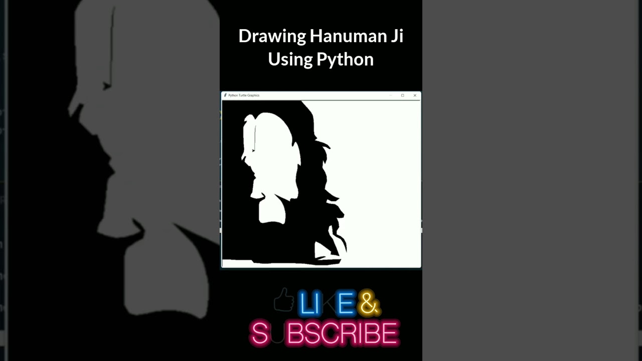 Drawing Hanuman ji using Python #viral #shorts  #pythonprogramming #python #coding #shortsfeed