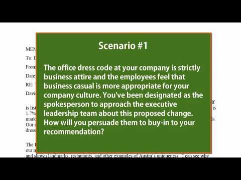 How to Write a Persuasive Business Memo: Scenario #1 (Dress Code)
