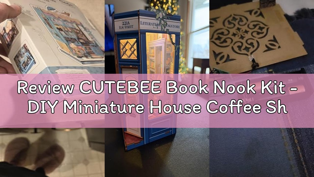 Review CUTEBEE Book Nook Kit - DIY Miniature House Coffee Shop Dollhouse Kit for Adults, Booknook Ti