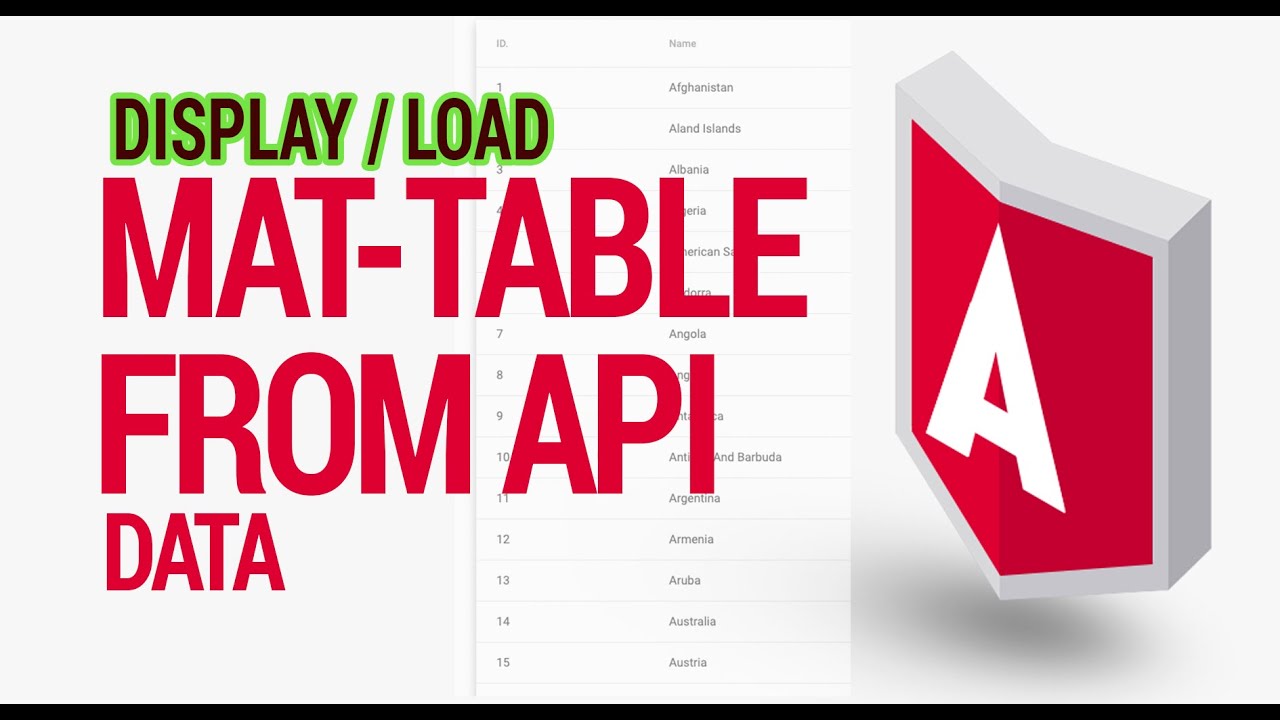 angular mat table with API, | Populate API data into Angular mat-table - 2022