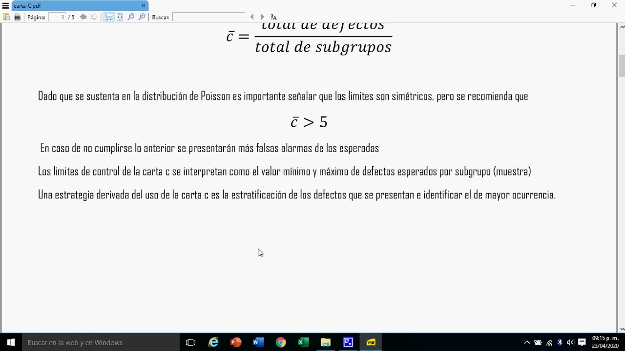 Carta de control para atributos C