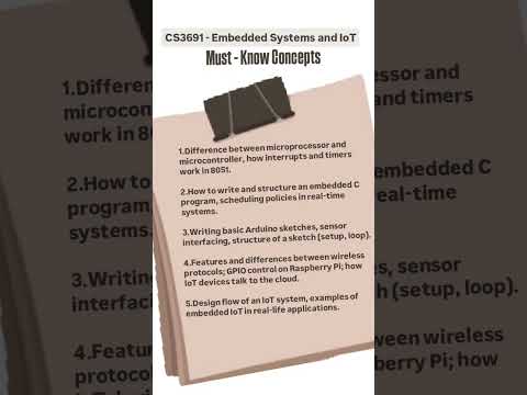 CS3691 - Embedded Systems and IoT Must know Concepts | Don't skip these concepts!