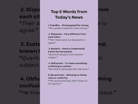 ????Top 5 English Words from Today’s News for Aspirants | #vocabfromnews #englishvocabulary #ytshorts