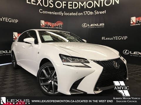 White 2018 Lexus GS 350 F Sport Series 2 Walkaround Review Downtown Edmonton Alberta