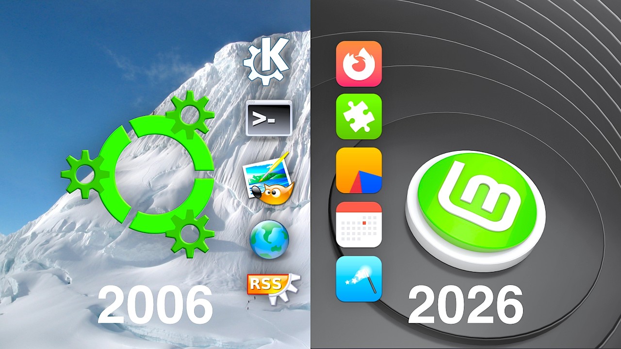 First Linux Mint (2006) vs Latest Linux Mint (2026)