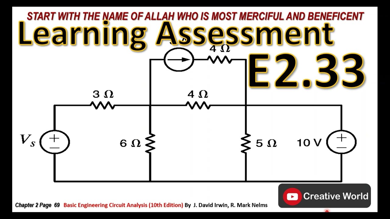 Chapter 2 Learning Assessment E 2.33 solution | Linear Circuit Analysis