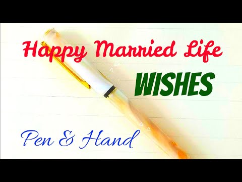Happy Married Life | Wedding wish | Greeting message | English handwriting | Authentic