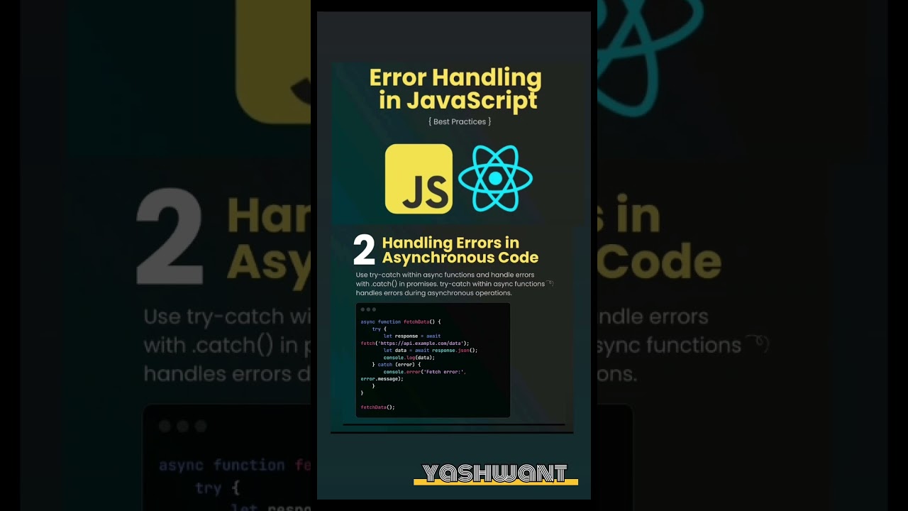 Handle Errors in Asynchronous JavaScript Code Like a Pro! #JavaScript #AsyncProgramming ✨️🔥 #coding