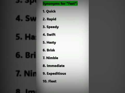 Synonyms for Fast #Rapid#Swift#Speedy#Brisk#Hasty#Immediate