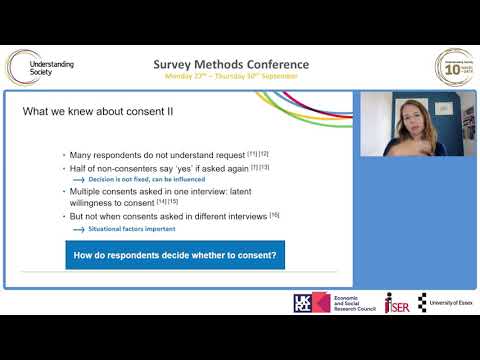 How do survey respondents decide whether to consent to data linkage?